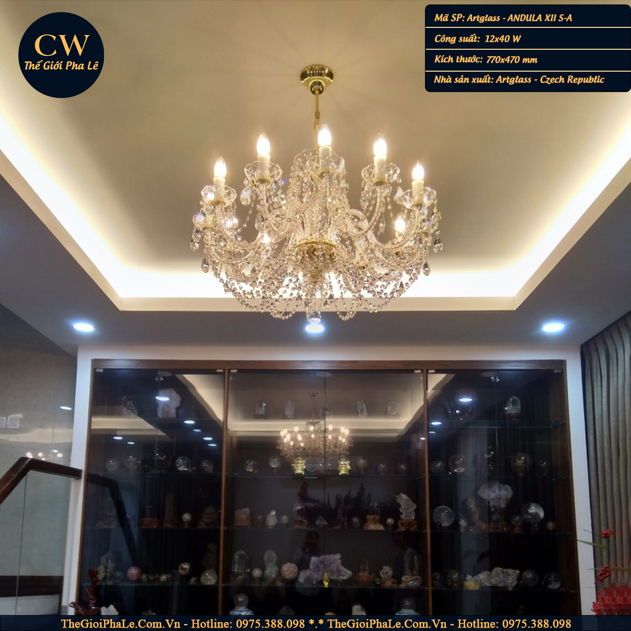 Đèn Chùm Pha Lê Classic Pha Lê Tiệp Khắc Artglass ANDULA XII S-A 288 ...